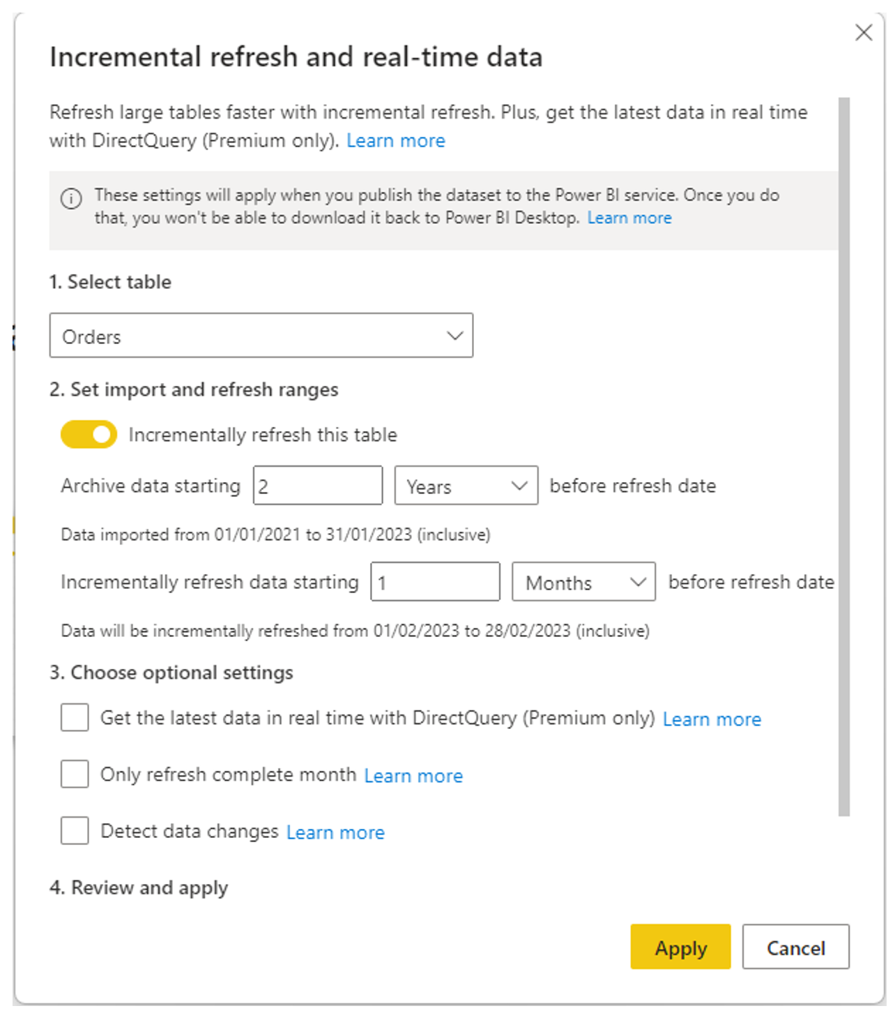 Power BI Incremental Refresh for Faster Dataset Refreshes - exposé
